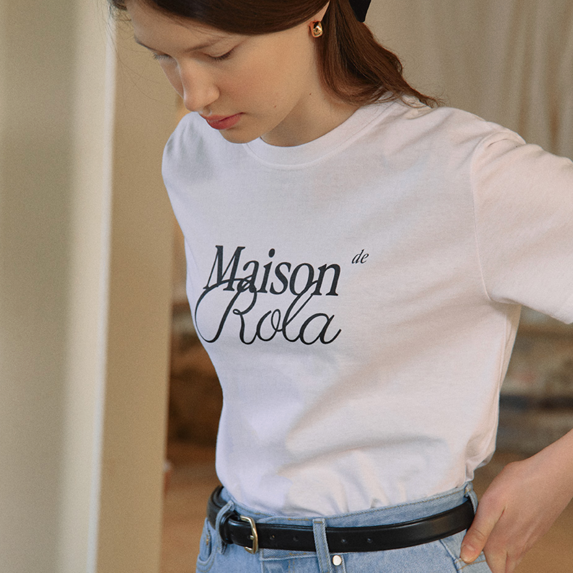 [rola rola] MAISON DE ROLA HALF T-SHIRTS WHITE – Ohue