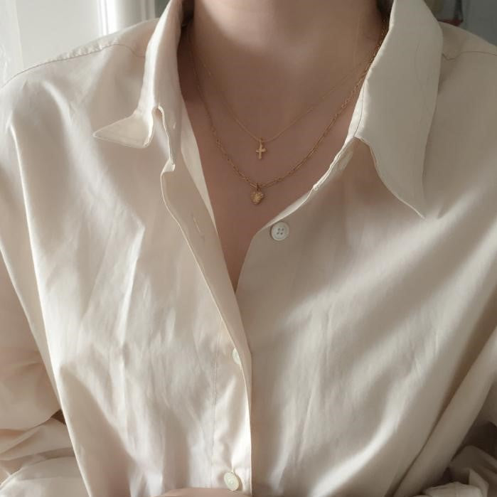 [moat] Mini Cross Necklace (silver925) – Ohue